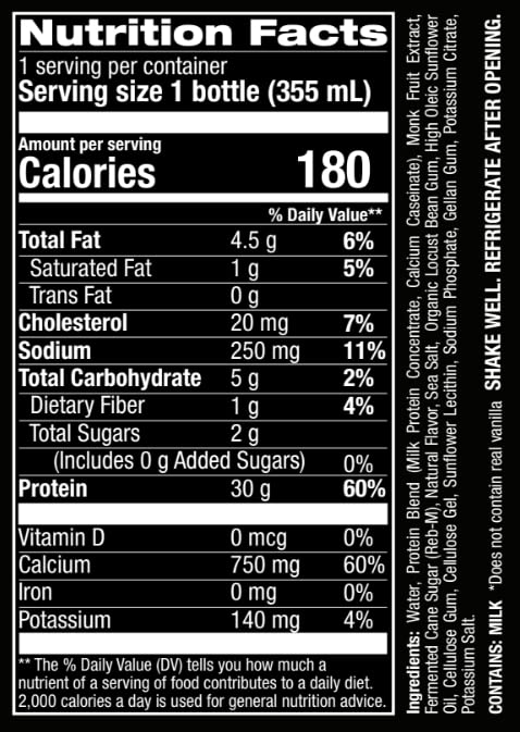 Jocko Mölk Protein Shakes – Naturally Flavored Protein Drinks, KETO Friendly, No Added Sugar, 30g Grass Fed Protein - Ready to Drink, 12 FL Oz, 12pk, Liquid (Vanilla)