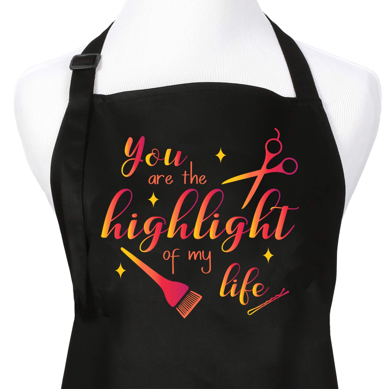Plum Hill You Are the Highlight of My Life Hair Stylist Apron for Salon or Home Hair Cutting (Sunset)