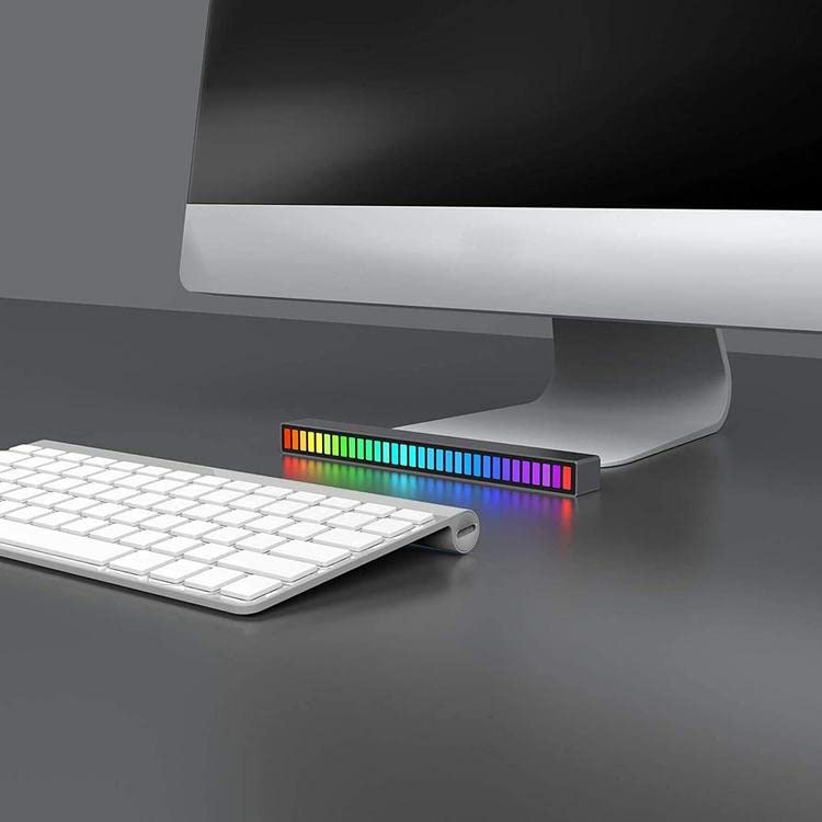 TEBASS Rhythm Light Bar, RGB Sound Control Music Rhythm Lights, High Sensitive Patented Noise Removal Software (Small32-A)