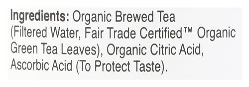 Just Ice Tea Ready To Drink Original Green Tea Unsweetened, Contains Caffeine, Fair Trade, Kosher, USDA Certified Organic, 16 Fluid Ounce (Pack of 12)
