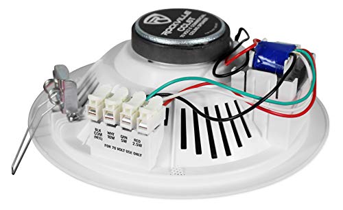 Rockville 70V 6" Commercial Ceiling Speakers 4 Restaurant/Office, White (CCL6T