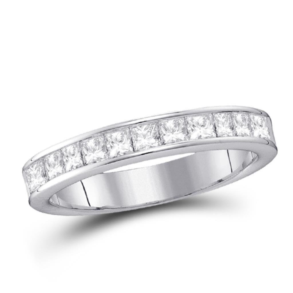 Jewels By Lux 14kt White Gold Womens Round Diamond 3mm Wedding Band Ring 1/4 Cttw Ring Size 8