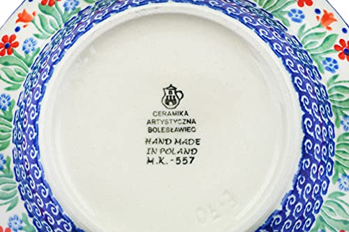 Polish Pottery 8-inch Pasta Bowl made by Ceramika Artystyczna (Babcia's Garden Theme) + Certificate of Authenticity
