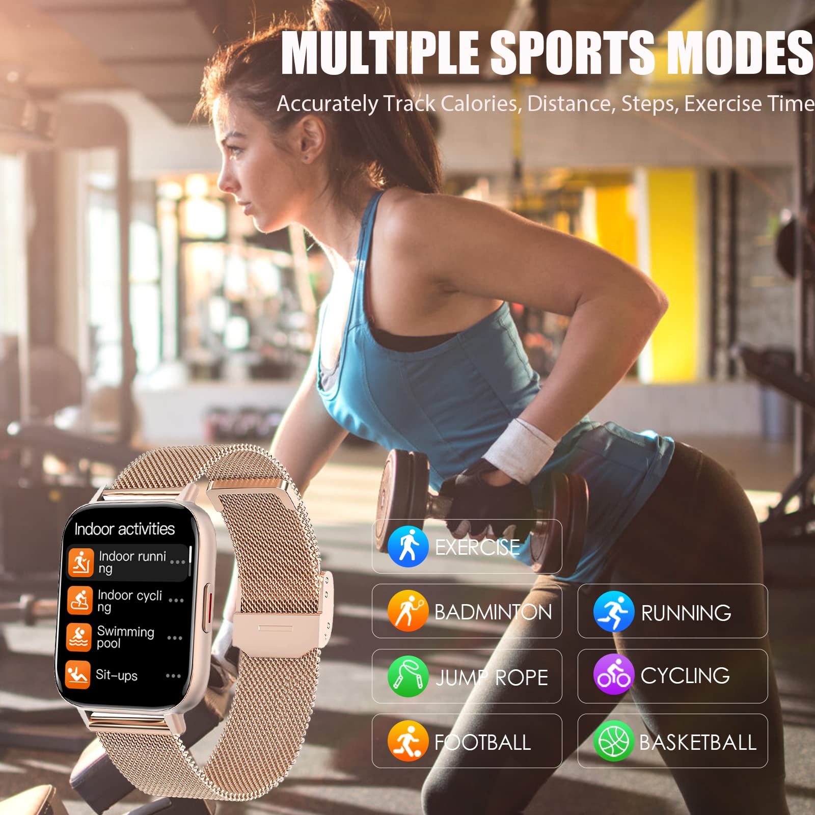 Smart Watch for Women Make/Answer Calls Fitness Tracker with Heart Rate Monitor Sleep Tracker Pedometer Message Notification Waterproof Smartwatch Compatible with iPhone Samsung Android Phone
