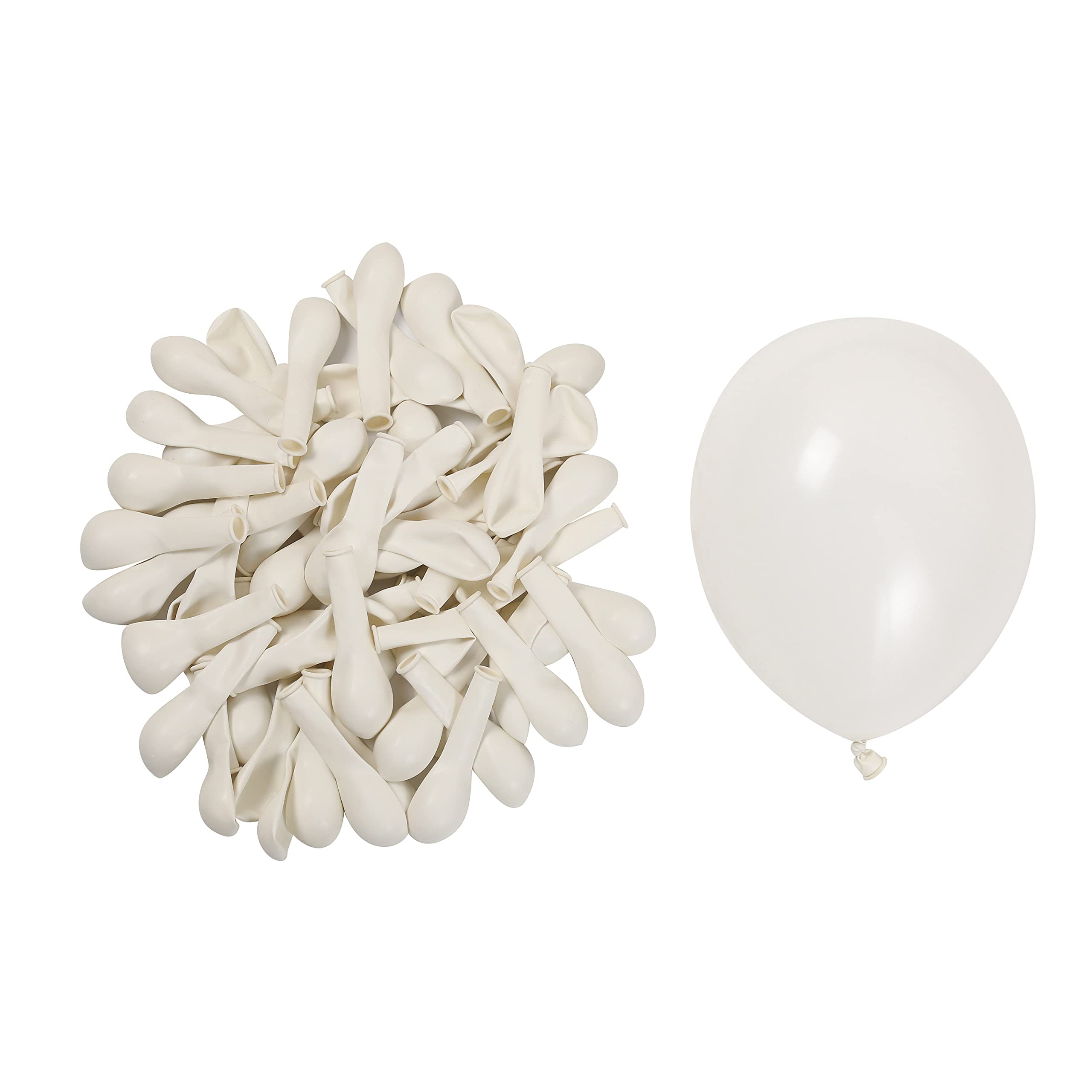 KOMOREBI White Balloons 5 Inch 100pcs Plain White Balloons White Latex Balloons for Birthday Engagement Wedding Baby shower Anniversary Party Decorations