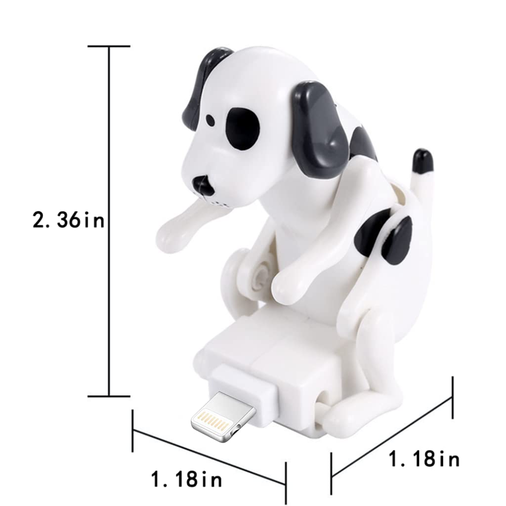 Teursa New One-Touch Stop Funny Moving Dog Charger Cable Stray Dog Charging Cable 4 ft USB Charger Cable (Lightning Cable, White)