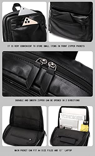 Shaelyka Water-Resistant Black Sling Bag for Men and Women with Soft Microfiber Leather, Brown