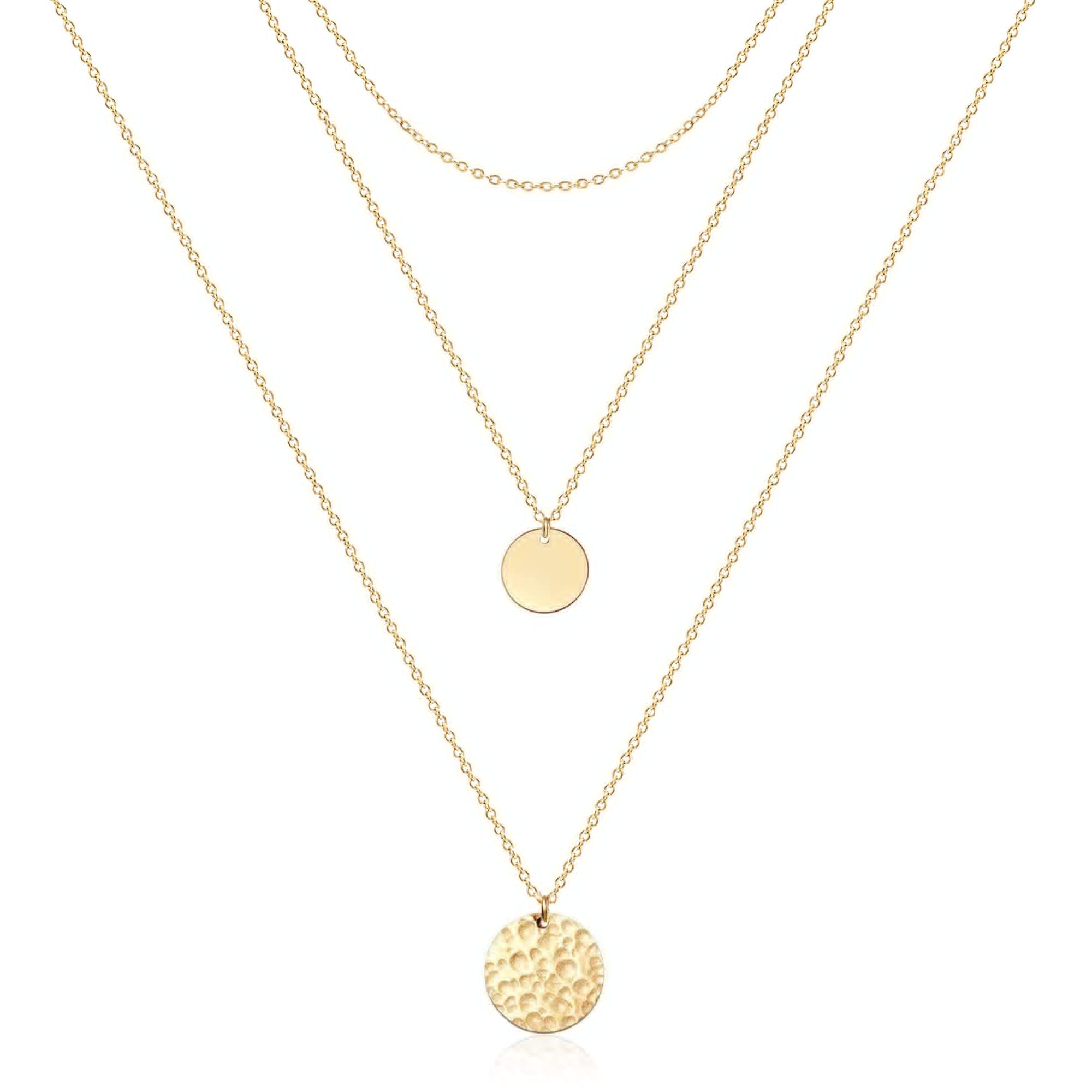 Ldurian Layered Necklaces for Women - 14K Dainty Gold Plated Layering Chokers Necklaces Set Multilayer Delicate Necklace Trendy Adjustable Long Layered Necklaces for Women