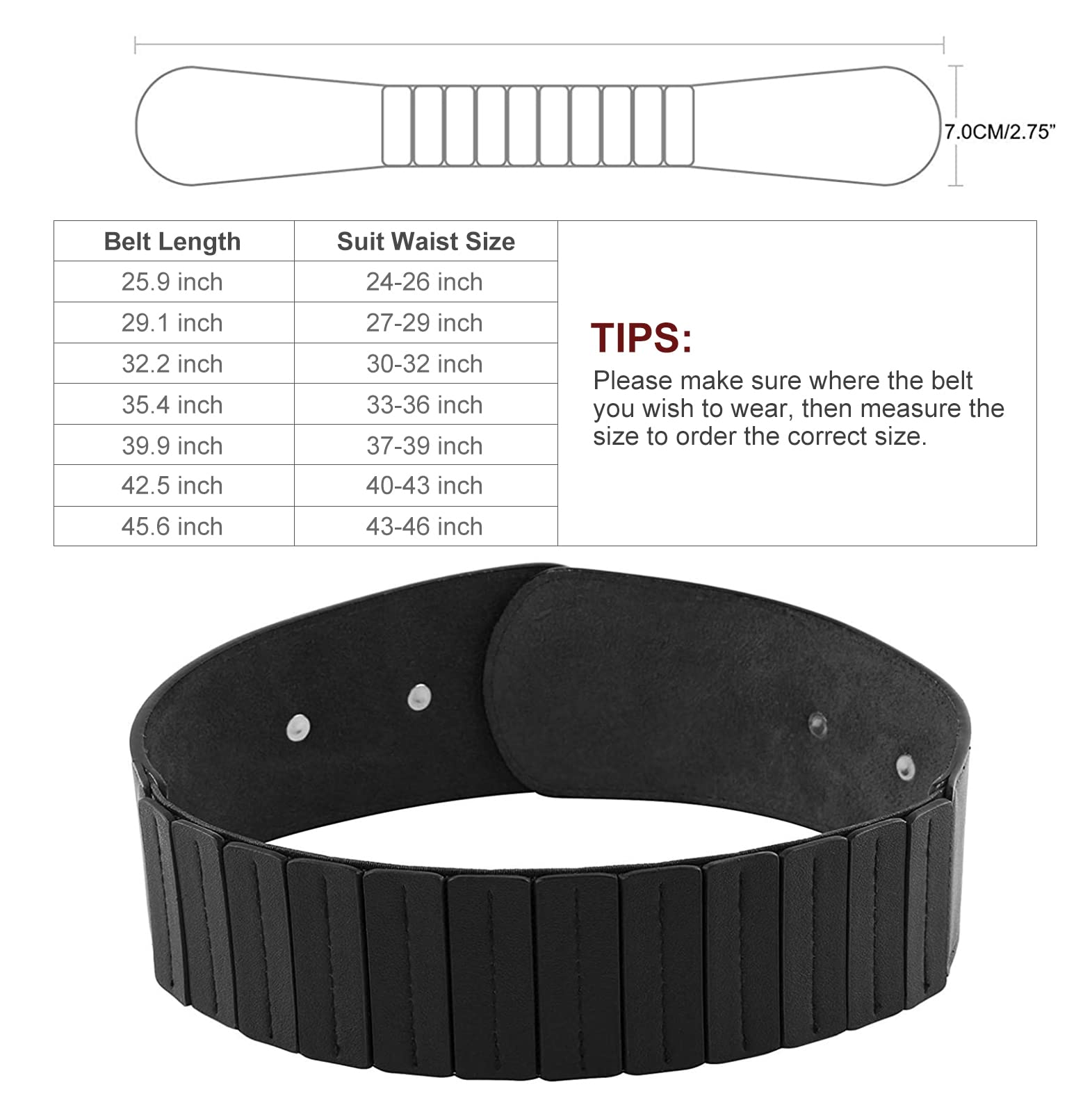 JASGOOD Women's Fashion Vintage Wide Elastic Stretch Waist Belt With Interlock Buckle Halloween Belt