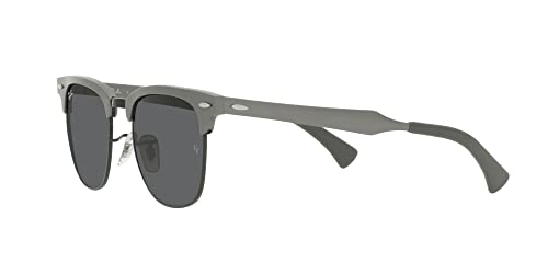 Ray-Ban RB3507 Clubmaster Aluminum Square Sunglasses, Brushed Graphite on Black/Dark Grey, 51 mm