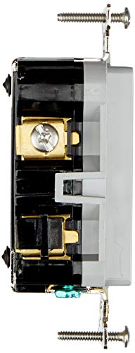 Leviton G5362-WTG 20A-125V Extra-Heavy Duty Industrial Grade Weather/Tamper-Resistant Duplex Self-Test GFCI Receptacle, 1.74 x 1.36 x 4.05 inches, Gray, 20-Amp
