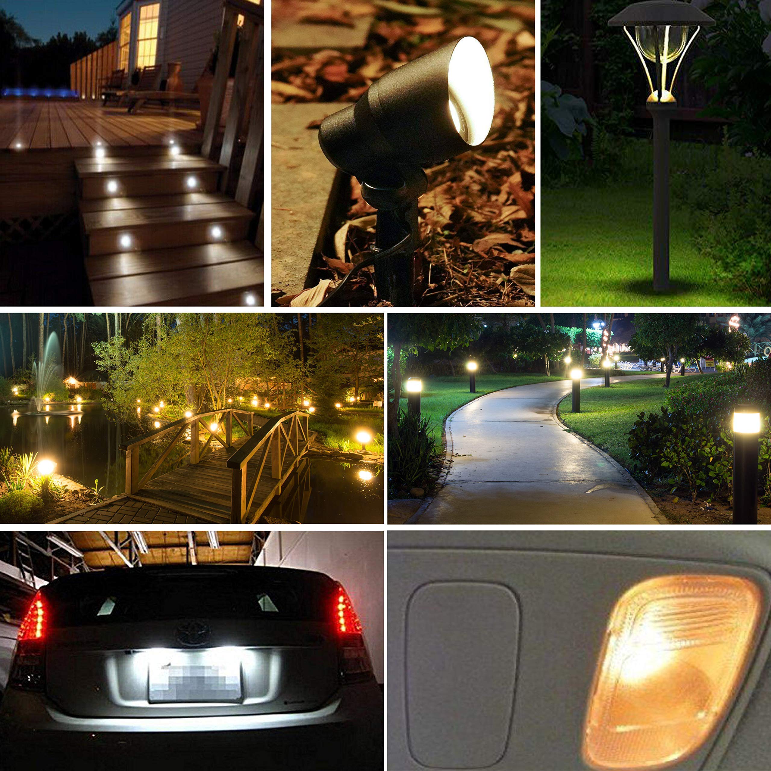 Landscape Low Voltage - 12 Volt 11W - T5 Wedge Bulbs - Compatible with Malibu Lights - Garden - Deck Light Bulbs - Yard Bulbs - 10 Pack (Clear)