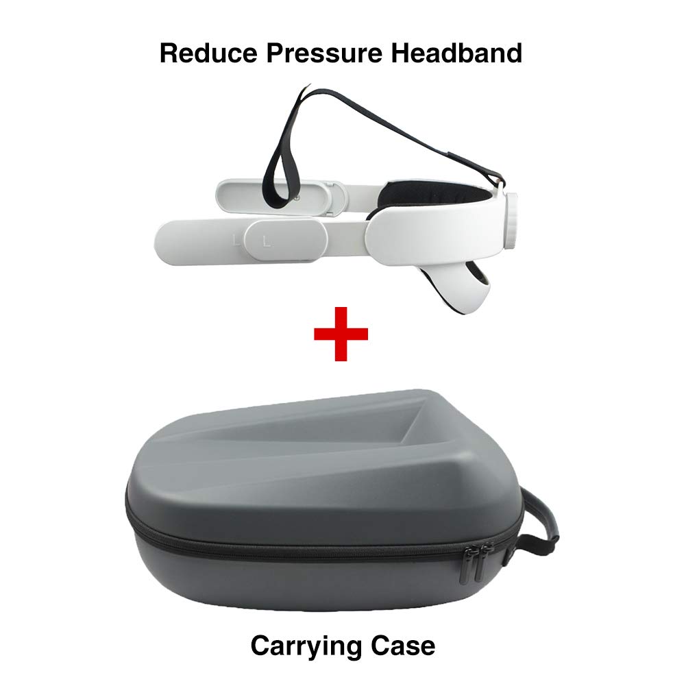 Lovt Carrying Case for Oculus Quest 2 VR Gaming Headsets with Replace Adjustable Elite Strap, Hard Protective Travel Case with Head Strap for Oculus Quest 2