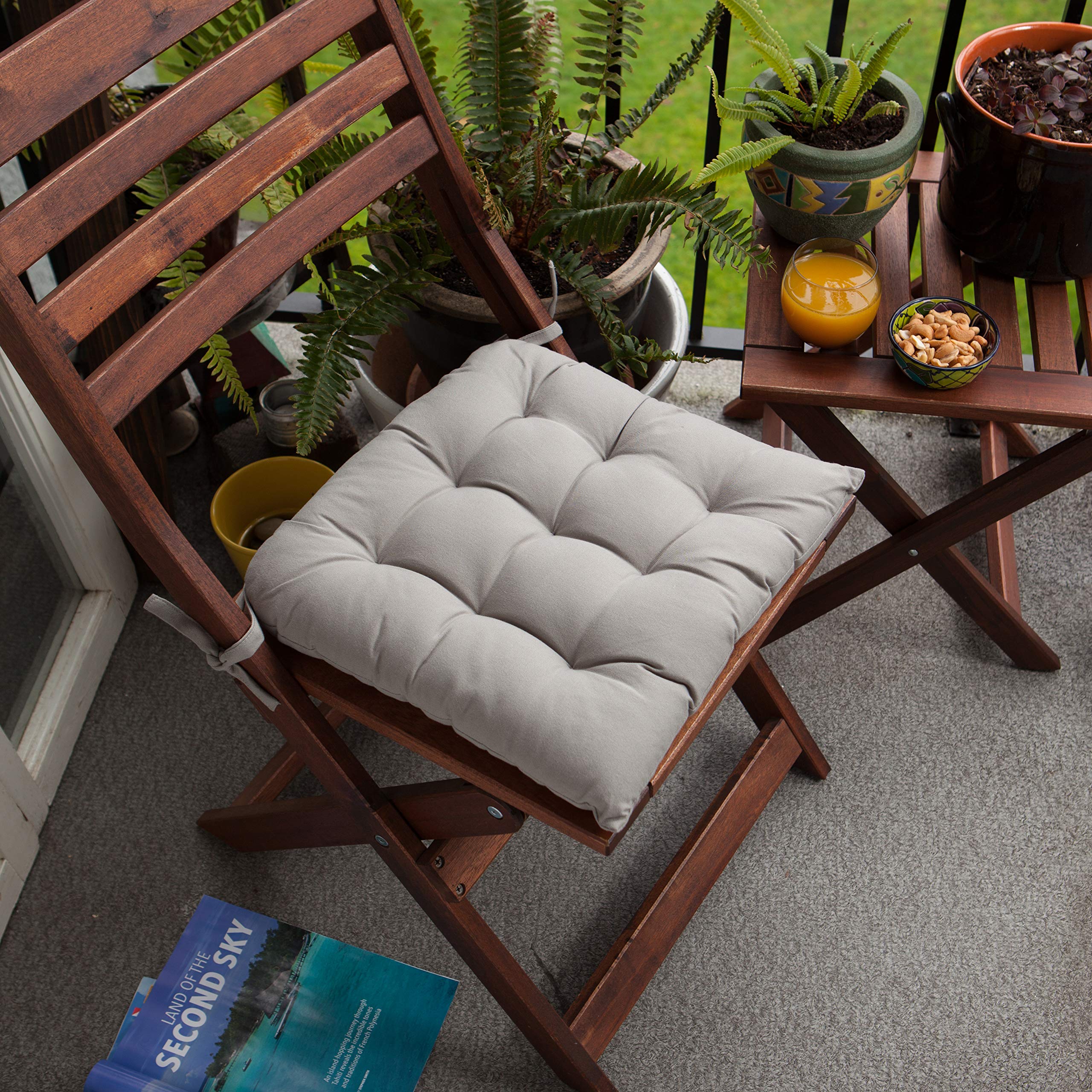 Now Designs Renew Collection Padded Chair Cushion, 1 Count (Pack of 1), Cobblestone Grey