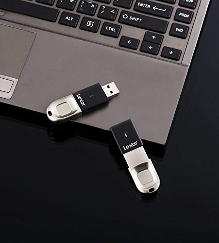 Lexar JumpDrive Fingerprint F35 256GB USB 3.0 Flash Drive, Black/Silver (LJDF35-256BBKNA)