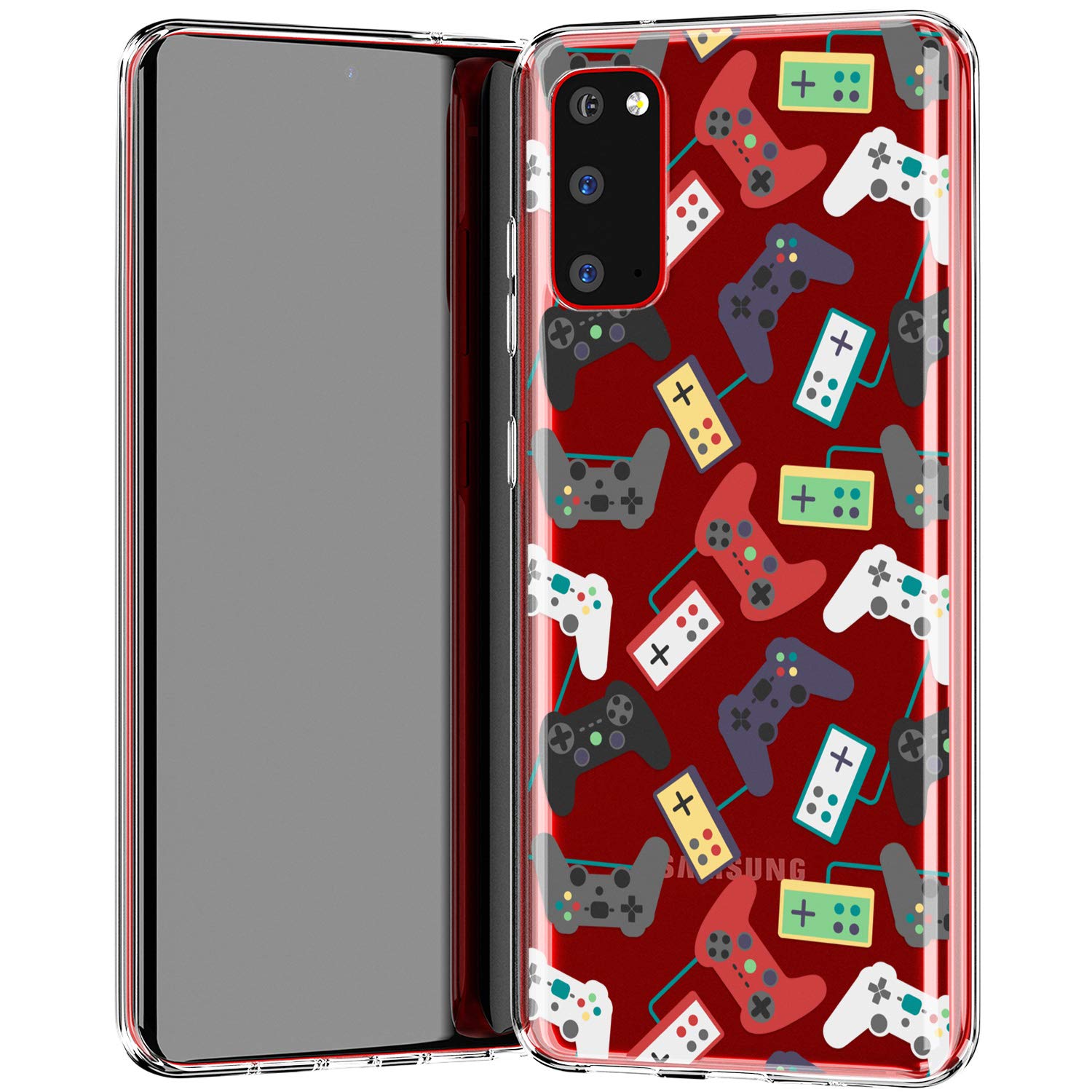 Lexary Case Compatible for Samsung Galaxy M80s M31s M30s M20 M51 M01 C9 C5 Clear Slim fit Joystick Design Durable Print Soft Accessories Lightweight Smooth Remote Silicone Boy Pattern Gaming f344, Joystick Pattern