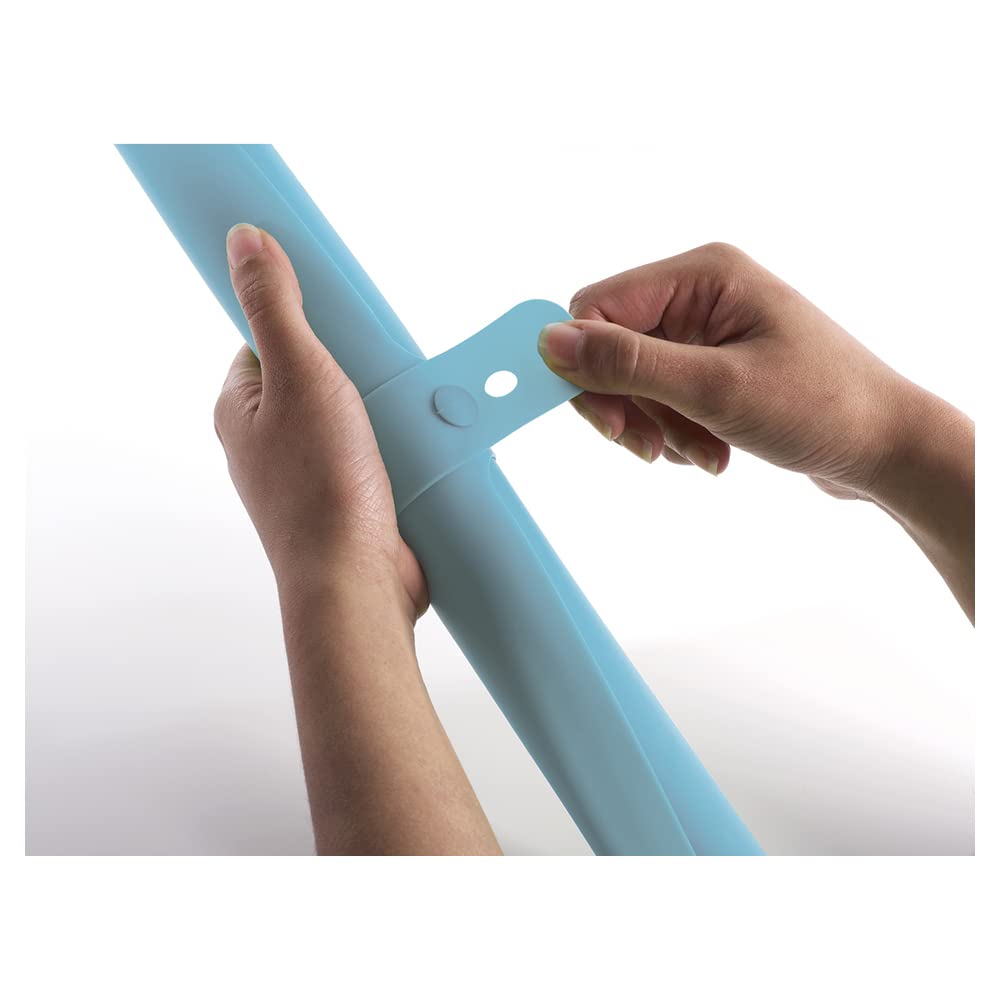 Joseph Joseph Roll-Up Non-Slip Silicone Pastry Mat with Measurements Lockable Strap 23" x 15", Blue