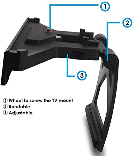 Kinect TV Mount, CBSKY? Adujustable TV Clip Holder for Xbox One, Xbox One S w Camera Cover