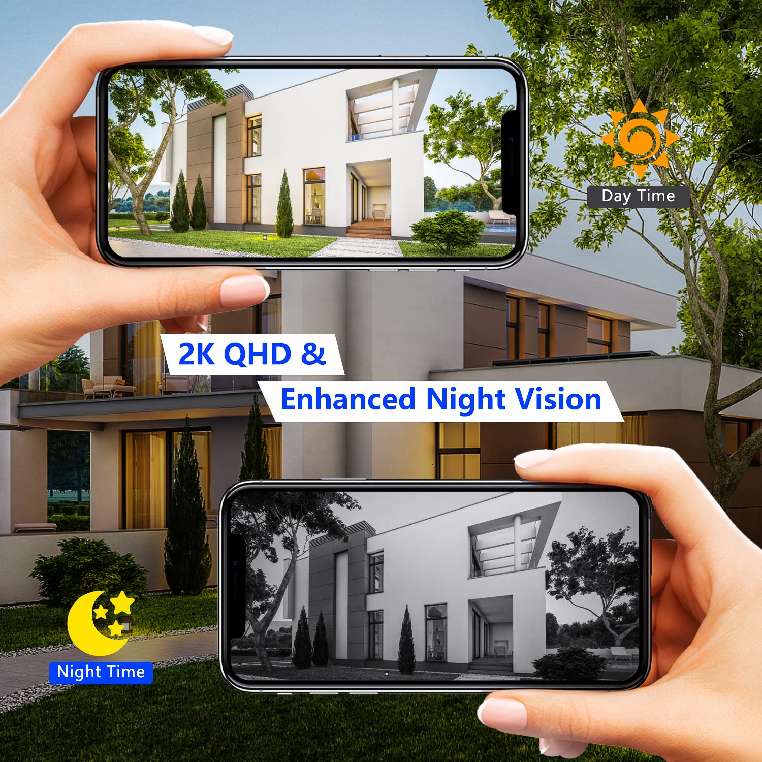 Sibosz Wireless Security Cameras, Solar Powered Surveillance PTZ Camera Outdoor 2.4GHz WiFi with 1080p HD 360° View Two-Way Audio PIR Motion Detection Night Vision SD Card/Cloud Storage