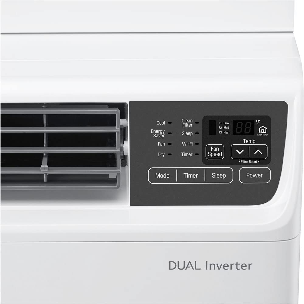 LG 14,000 BTU Dual Inverter Smart Window Unit Air Conditioner, Cools 800 Sq. Ft., Quiet Operation, Up to 25% More Energy Savings, ENERGY STARĀ®, works with LG ThinQ, Amazon Alexa and Hey Google, 115V
