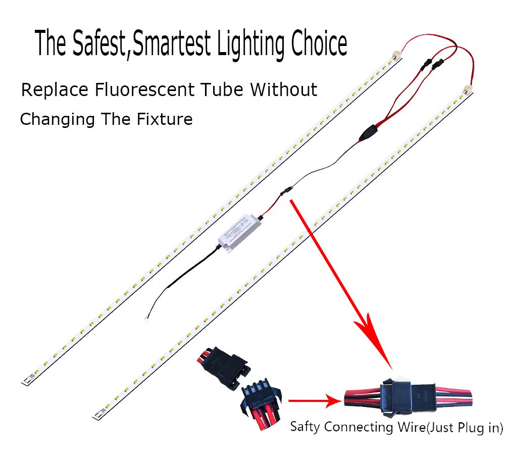 jimwhen 2x4 FT LED Magnetic Retrofit Kit,4ft LED Troffer Retrofit Kit,36W,5400LM,Daylight White 5000K,0-10V Dimmable,T8 T10 T12 Fluorescent Replacement LED Light Strip,Easy to Install