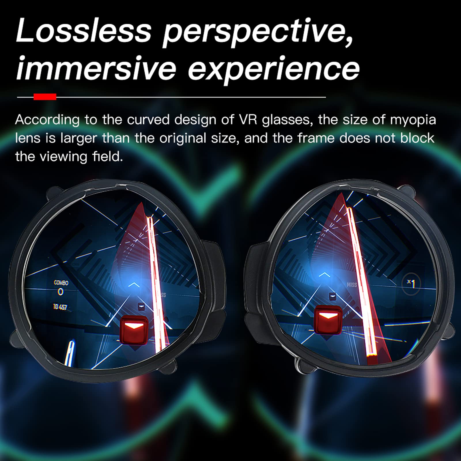 RCGEEK Myopia Glasses Lenses for Oculus Quest 2, VR Lens Insert for Oculus Quest 2, Double Protection & Easy to Install Vision Correction Lenses (Protective Lense)