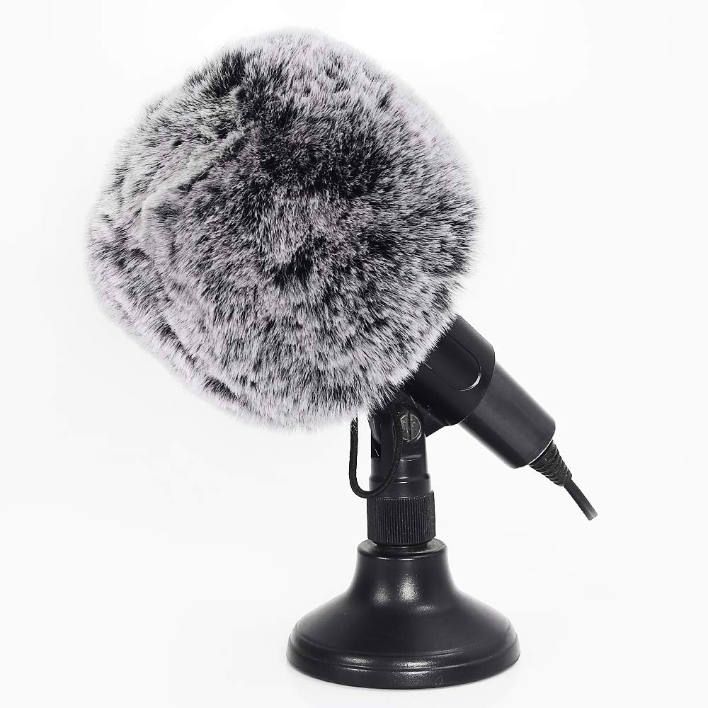 Microphone Furry Windscreen Muff Cover - Blue Yeti Microphone Furry Cover Blue yeti pop Filter Windscreen for Pop Filter (Black White)
