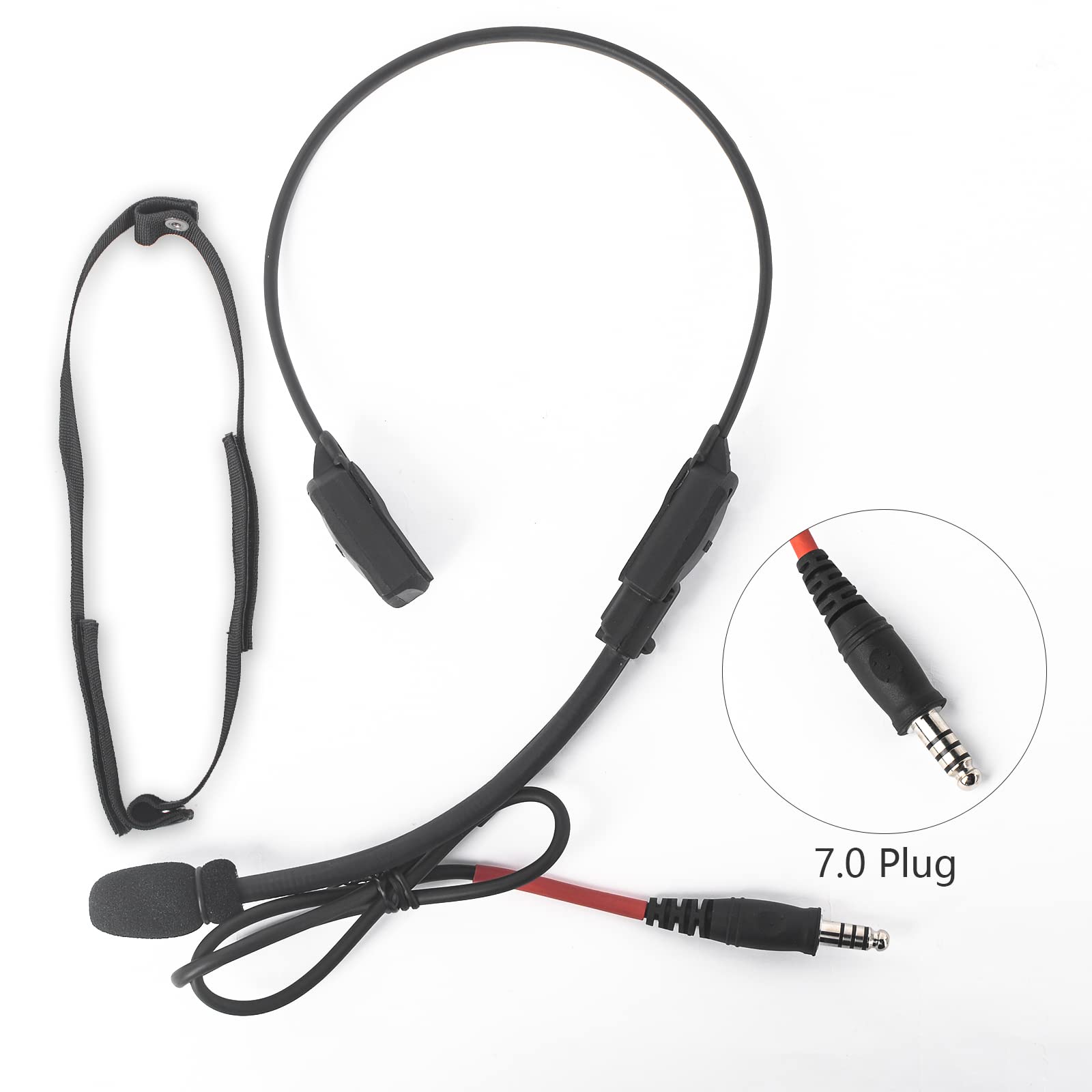 rdzzwxw Bone Conduction Headset with Microphone, MH180-V Tactical Headset CS Sports Military Earmuffs for Hunting, Suitable for 7.0 Plug PTT