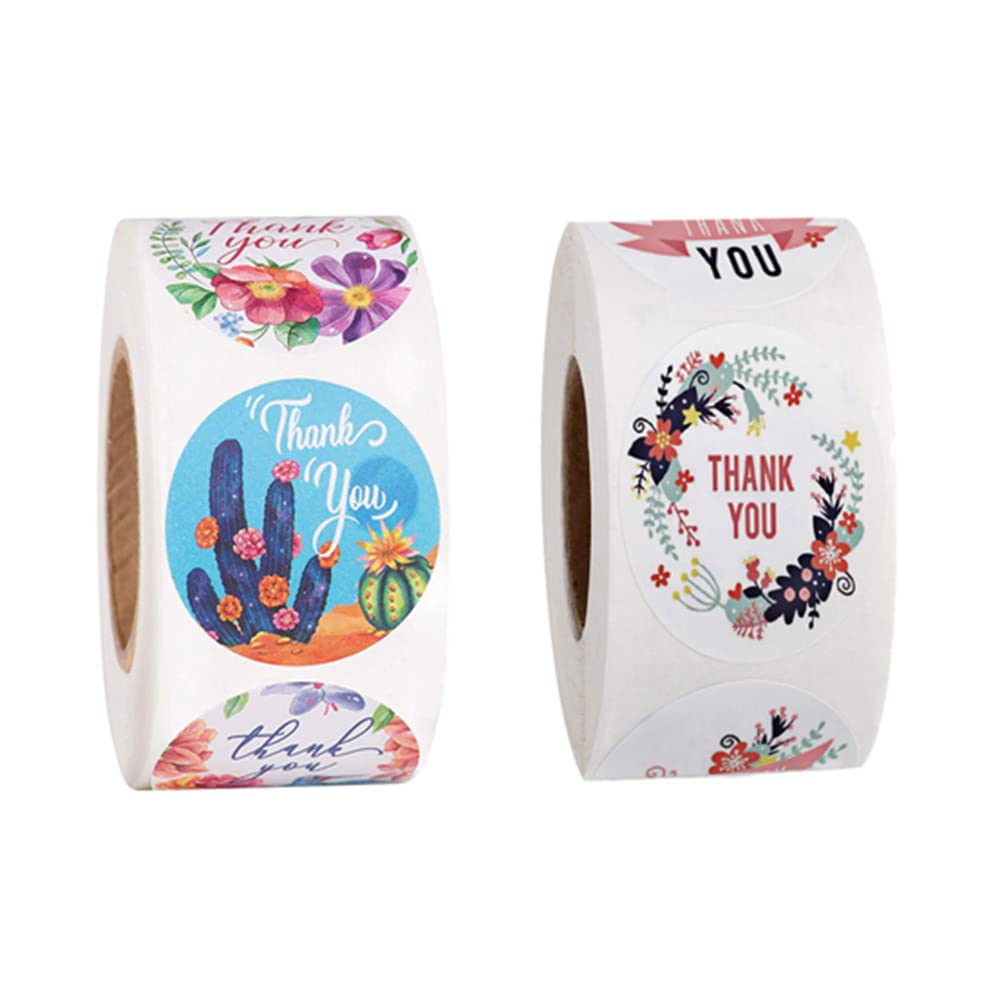 Thank You Stickers Rolls, 1000Pcs 1 Inch Thank You for Supporting My Small Business Envelope Seals (A)