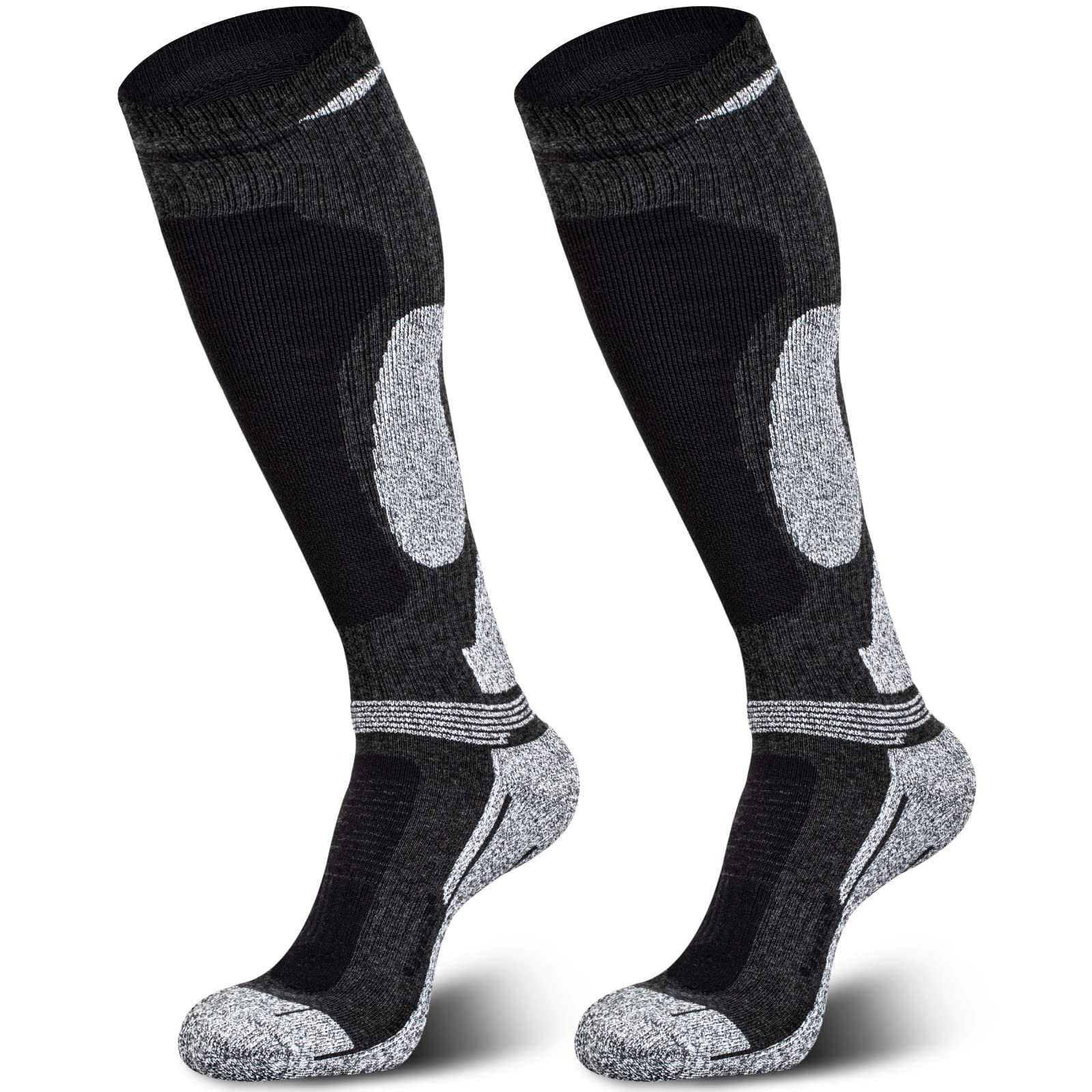 Merino Wool Ski Socks for Mens Womens Knee High Thermal Snowboarding Socks for Cold Weather