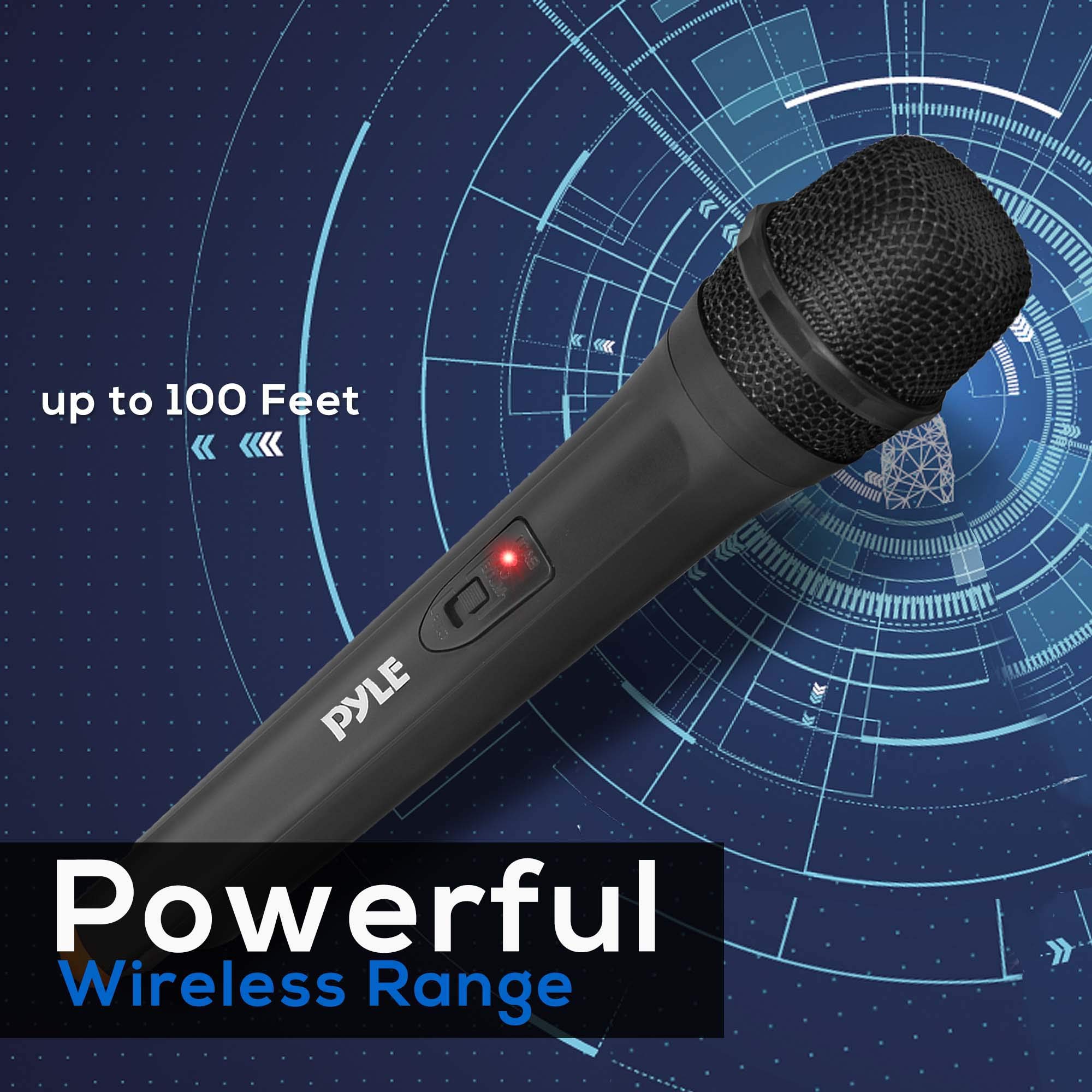 Pyle Portable Bluetooth PA Speaker System with Wireless Microphone - 1200W Speaker with 15" Subwoofer, Flashing Lights, Rechargeable Battery and VHF Narrow Band Wireless Microphone System