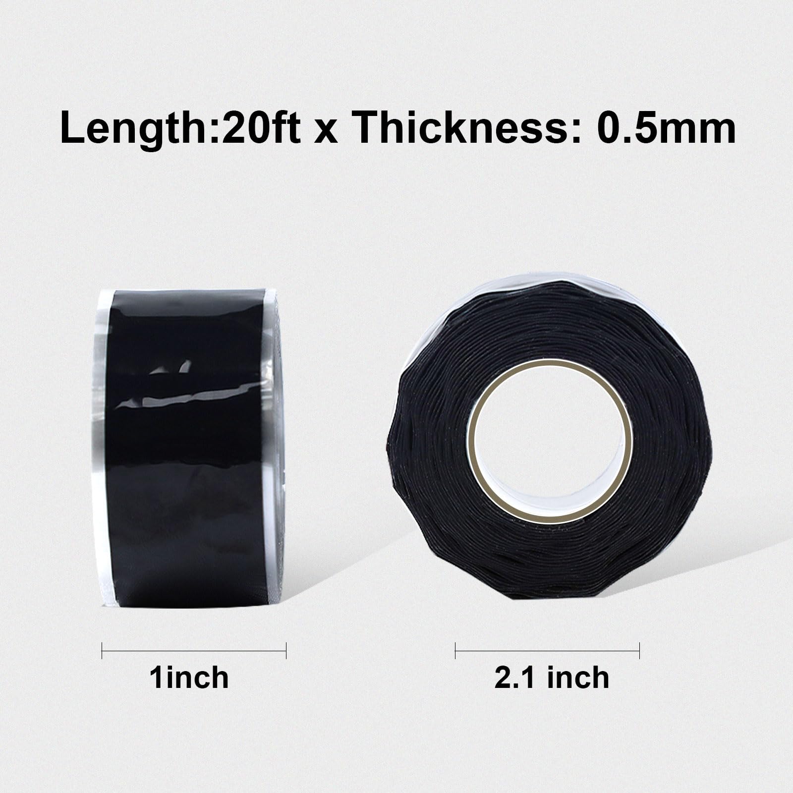 SIKEDEPRO Seal Self Fusing Silicone Tape, 2 Rolls 1inx10' Weatherproof Pipe Repair Tape, Heavy Duty and Leak Proof Rubber Pipe Tape,Flex Seal Tape for Emergency Pipeline Repair/Cable Bandage/(Black)