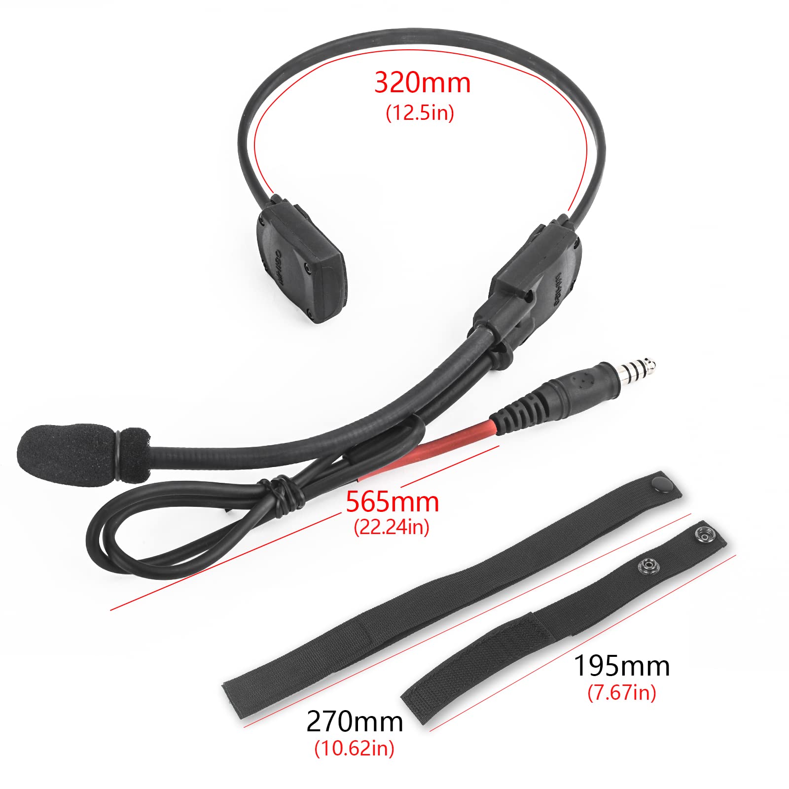 rdzzwxw Bone Conduction Headset with Microphone, MH180-V Tactical Headset CS Sports Military Earmuffs for Hunting, Suitable for 7.0 Plug PTT