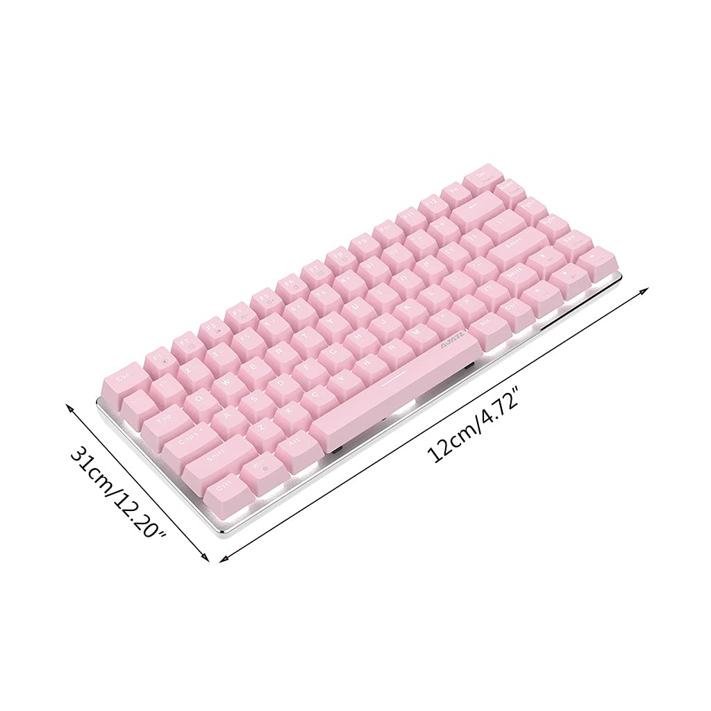 unband Mechanical Gaming Keyboard 82 Keys Wired White Backlit Keyboards Two-Color Injection Cover for Gamer Computer Laptop (Color : Red)