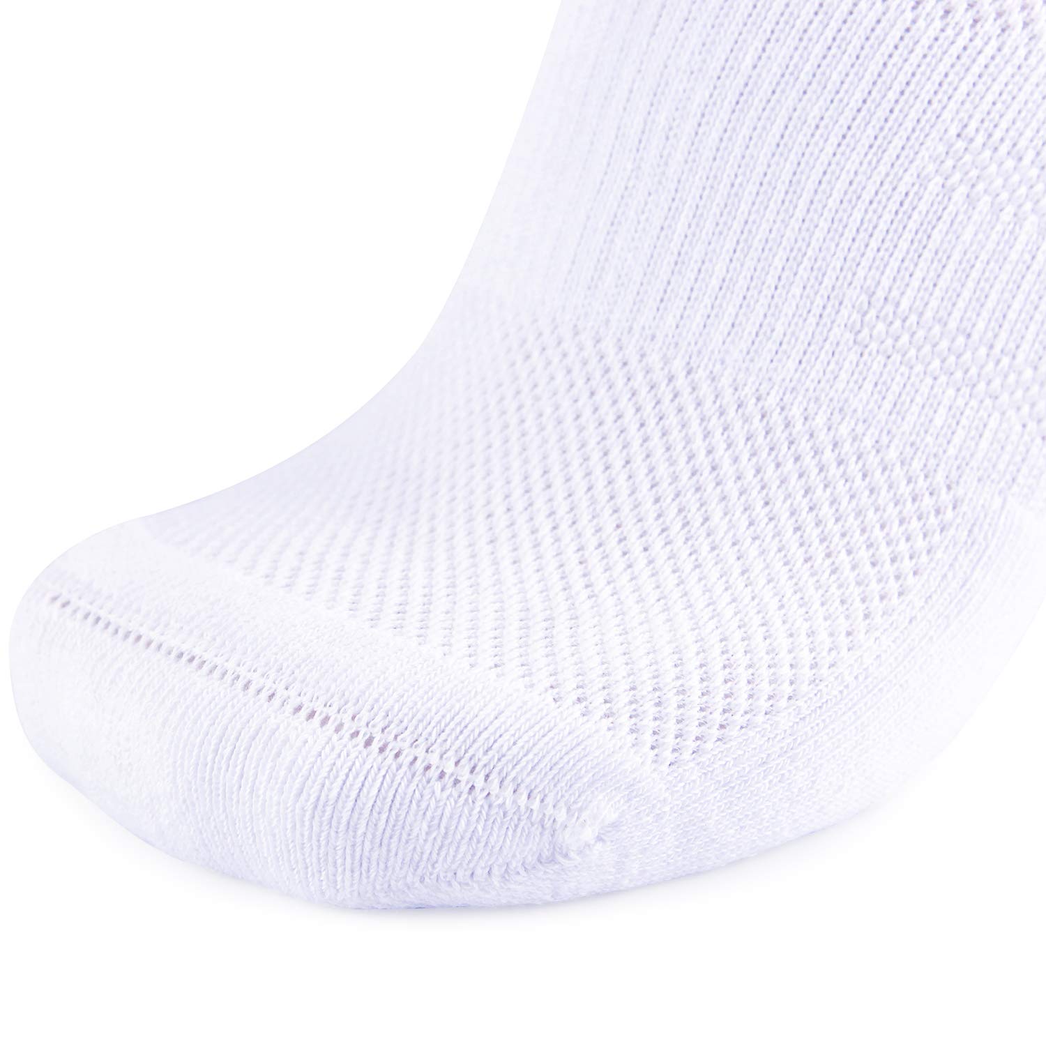 JOURNOW Combed Cotton Low Cut Athletic Cushion Socks for Men and Women 6 Pairs (9-11, White)