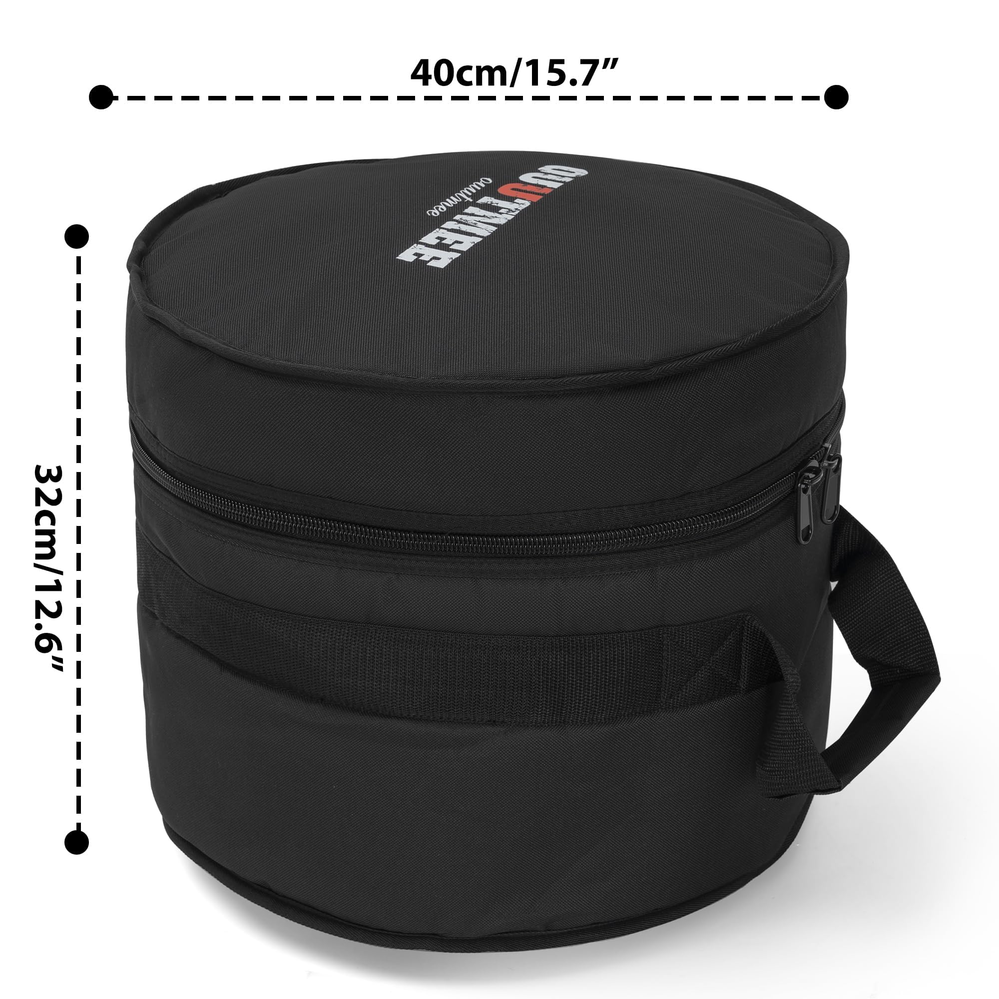 OUUTMEE Bass Drum Bag For Snare Drum 14"x8", 10mm Thick Padded Travel Drum Case