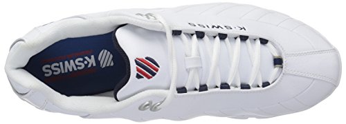 K-Swiss Men's ST329 CMF Sneaker, White/Navy/Red, 8 M