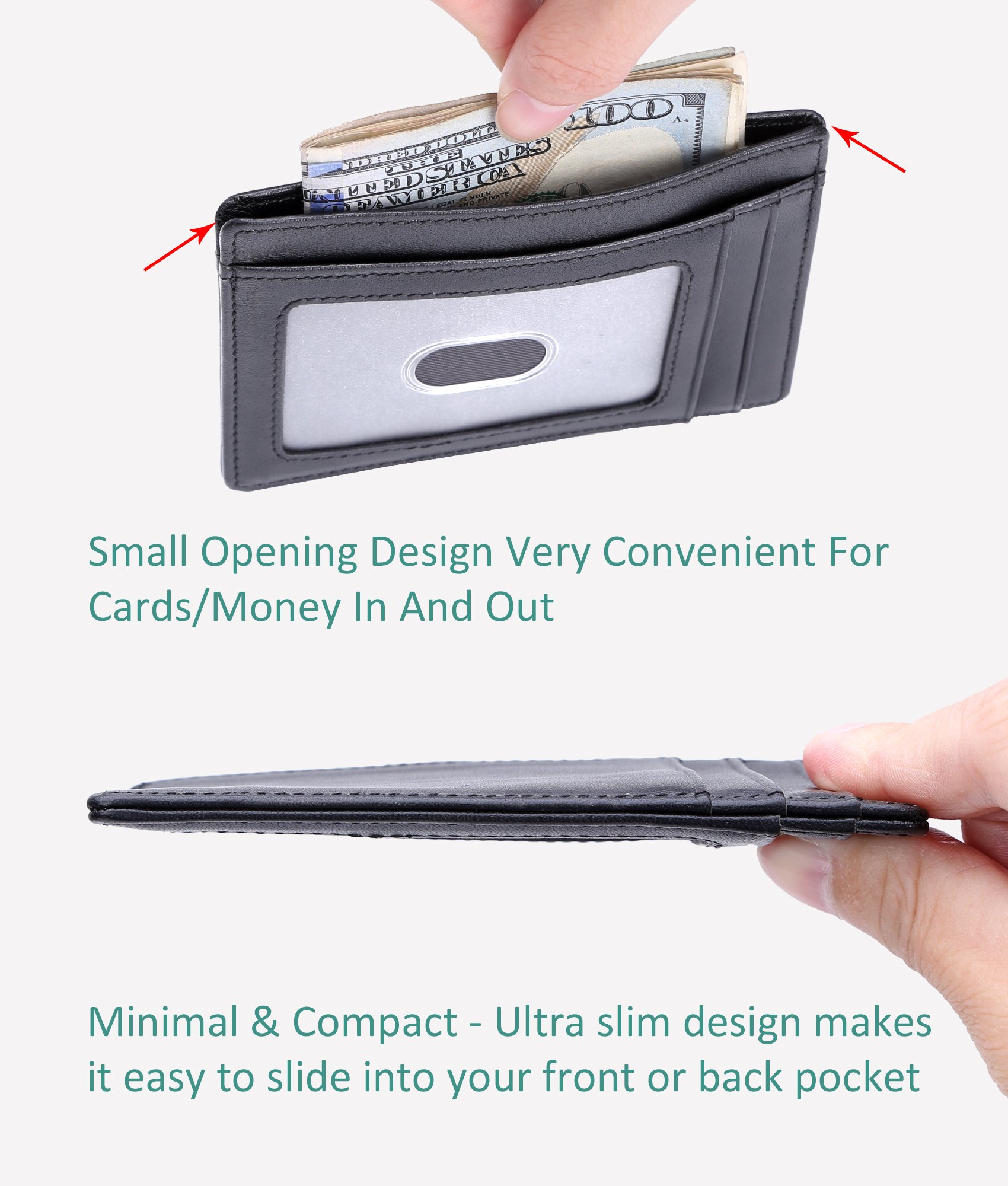kinzd Waxed Oil Leather Wallet Minimalist Front Pocket Wallet For Mens Slim Thin Small Secure Rfid Blocking Credit Id Card Case Holder Coffee Wallet For Mens