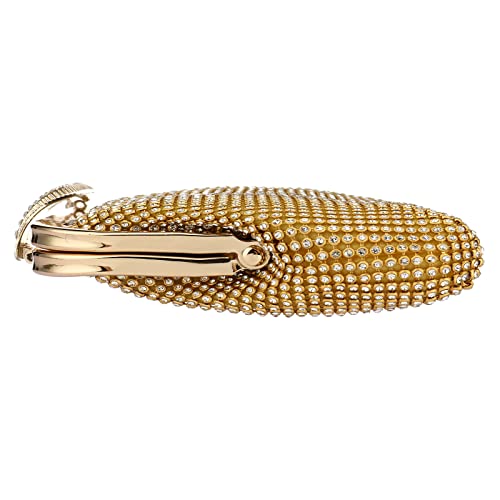 KALINNU Elegant Evening Party Clutch Handbag Bling Shiny Sparkly Rhinestone Wedding Purse for Women (Gold)