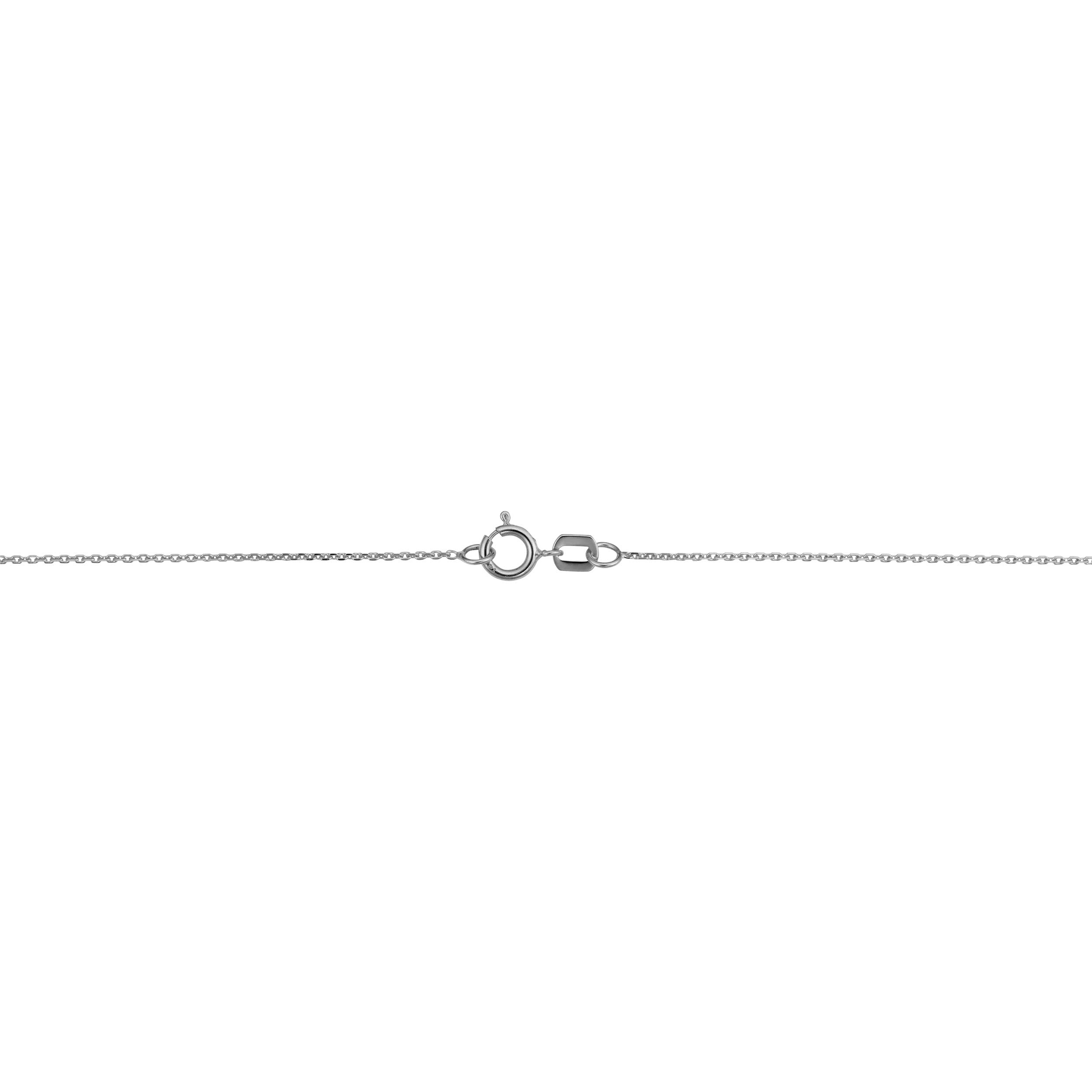 Kooljewelry 14k White Gold 0.8 mm Diamond-cut Cable Chain Necklace (18 inch)