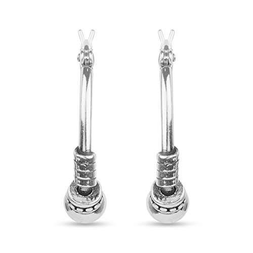 LeCalla Sterling Silver Jewelry Hollow Hoop Balinese Earrings for Women