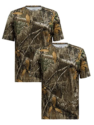 Realtree Men's 2 Pack Short Sleeve Performance Tees, Edge Edge, X-Large