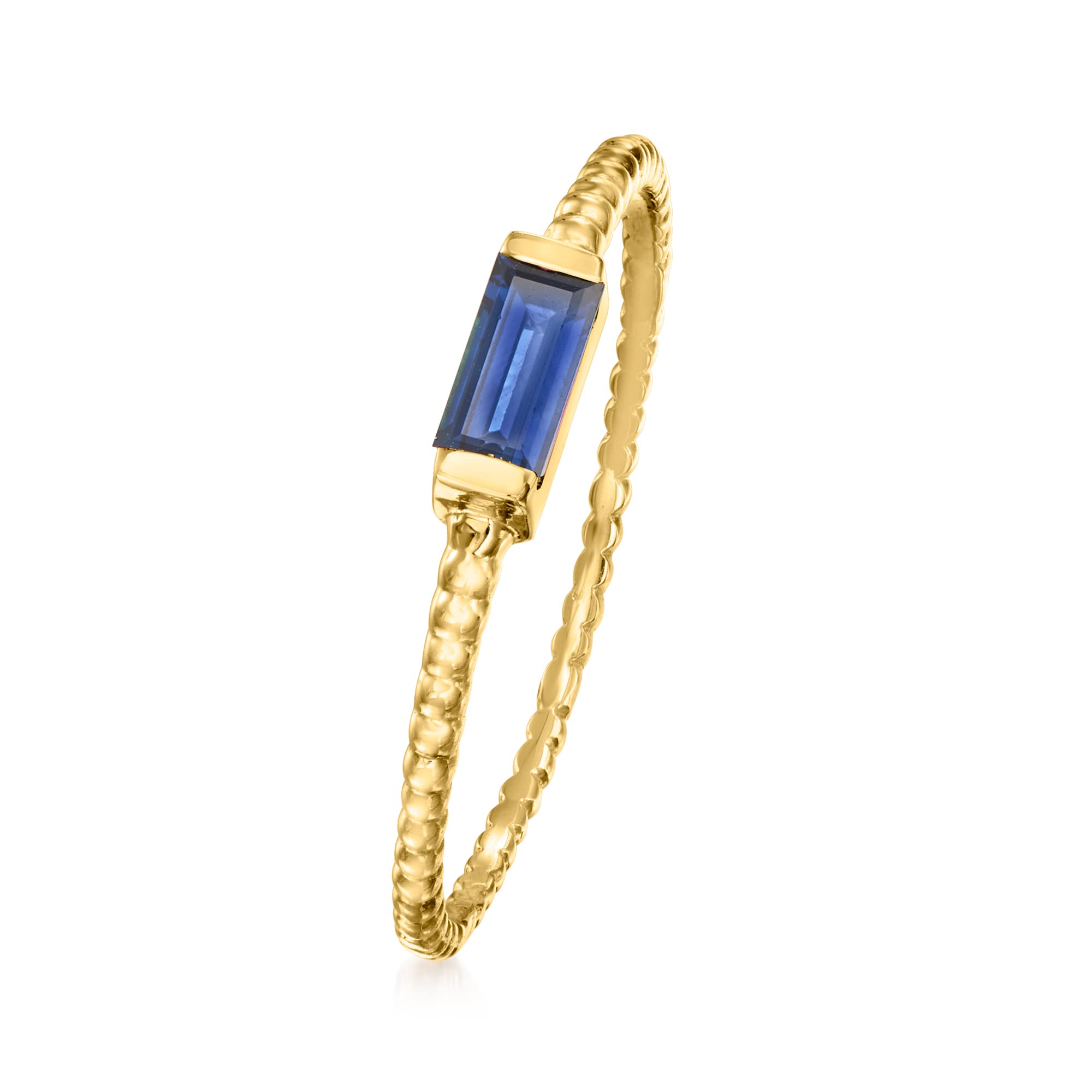 Ross-Simons RS Pure 0.30 Carat Sapphire Beaded Ring in 14kt Yellow Gold. Size 6