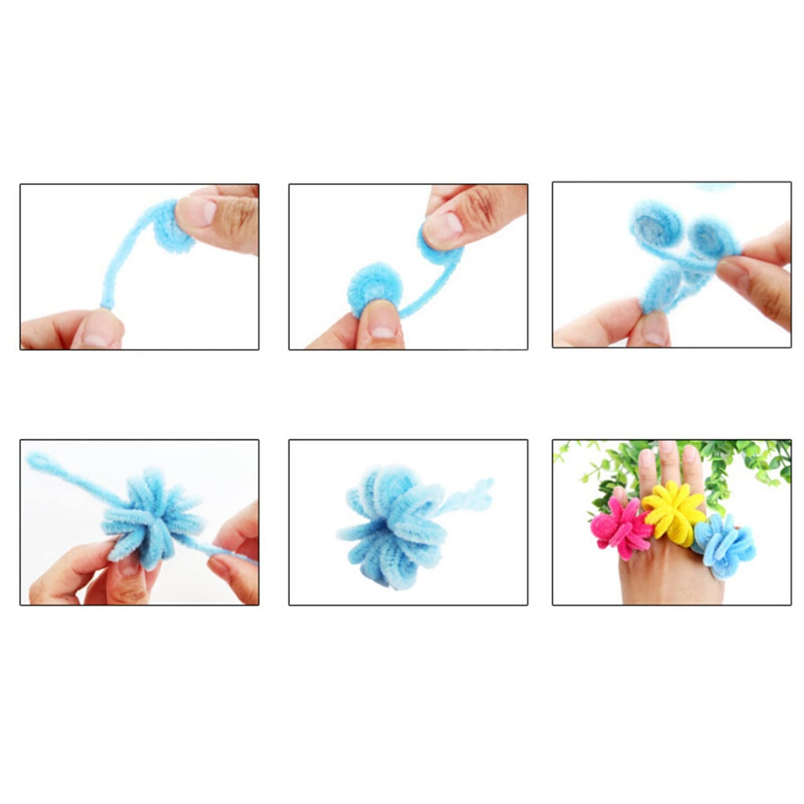 QANA 100 Pieces Pipe Cleaners,Pipe Cleaners Craft Supplies,Children DIY Arts Crafts Decorations Pipe Cleaners (Purple)