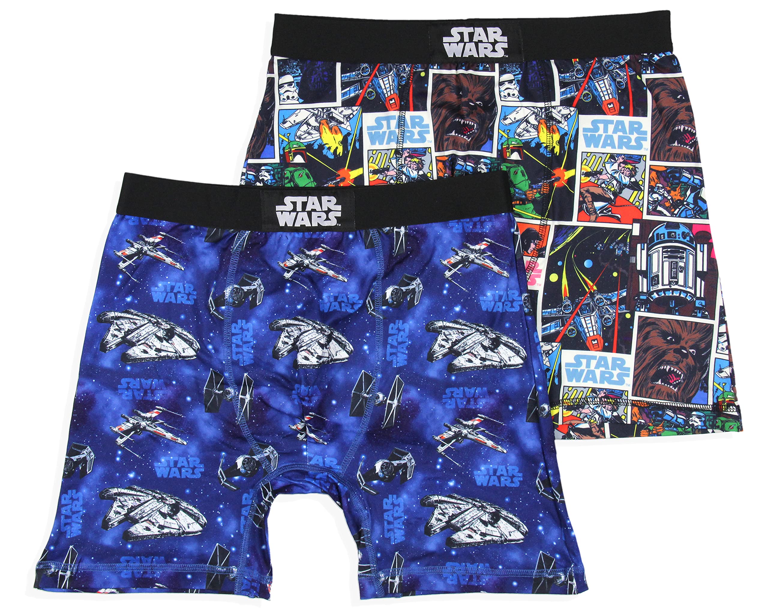 INTIMO Star Wars Mens' 2 Pack Comic Millennium Falcon Boxers Underwear Boxer Briefs (X-Large) Multicolored
