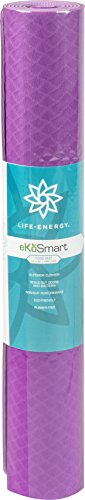 Life Energy 4mm TPE EkoSmart Yoga Mat - Yoga Repeat, Purple