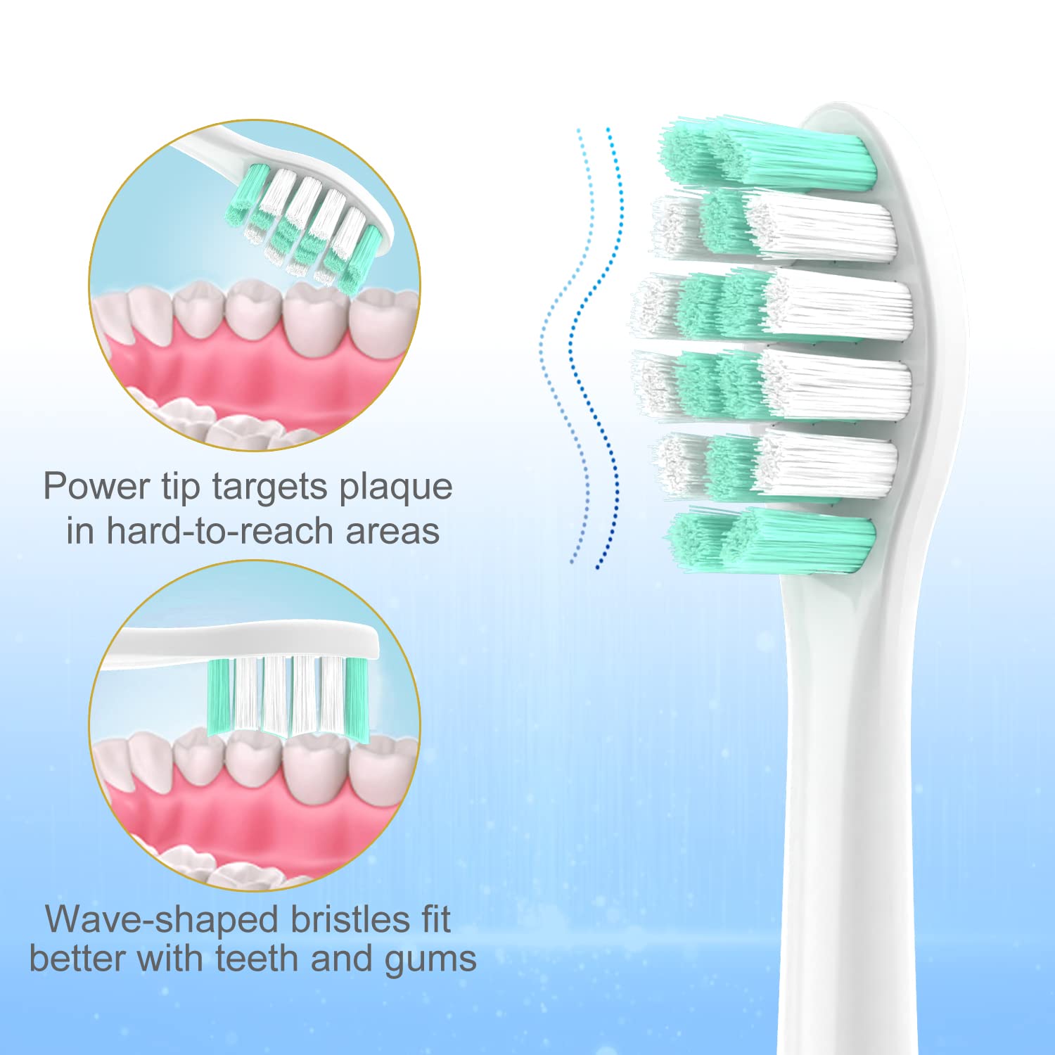 Soft Electric Toothbrush Replacement Head Brush Refill Care Sensitive gum1 2 Value Pack snap Click on Medium