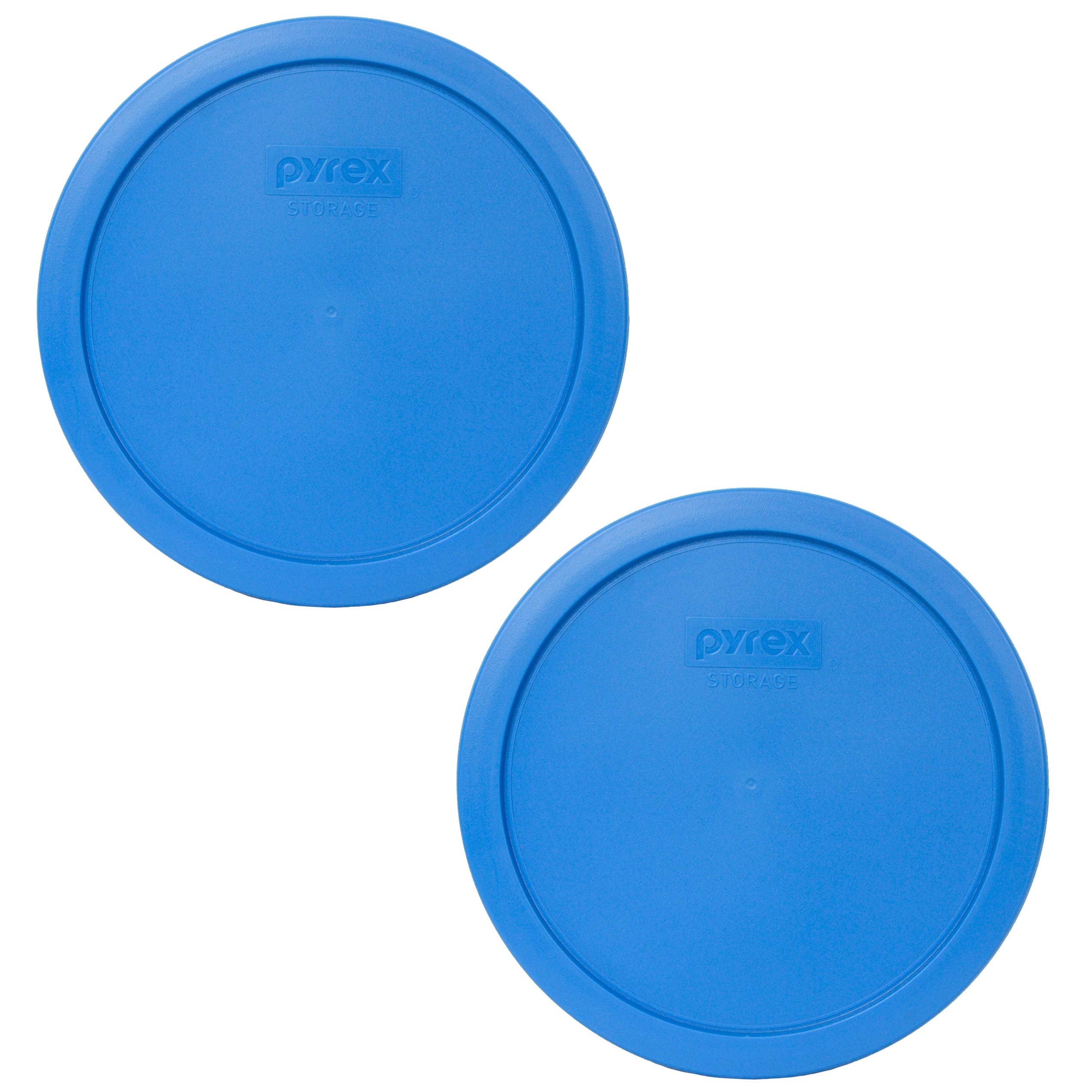 Pyrex 7402-PC 6/7 Cup Marine Blue Round Plastic Food Storage Lid, Made in USA - 2 Pack