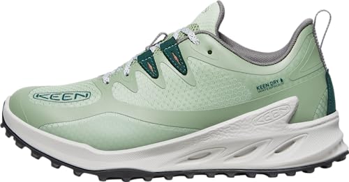 KEEN Women's Zionic Low Height Waterproof All Terrain Hiking Shoes, Desert Sage/Ember Glow, 9
