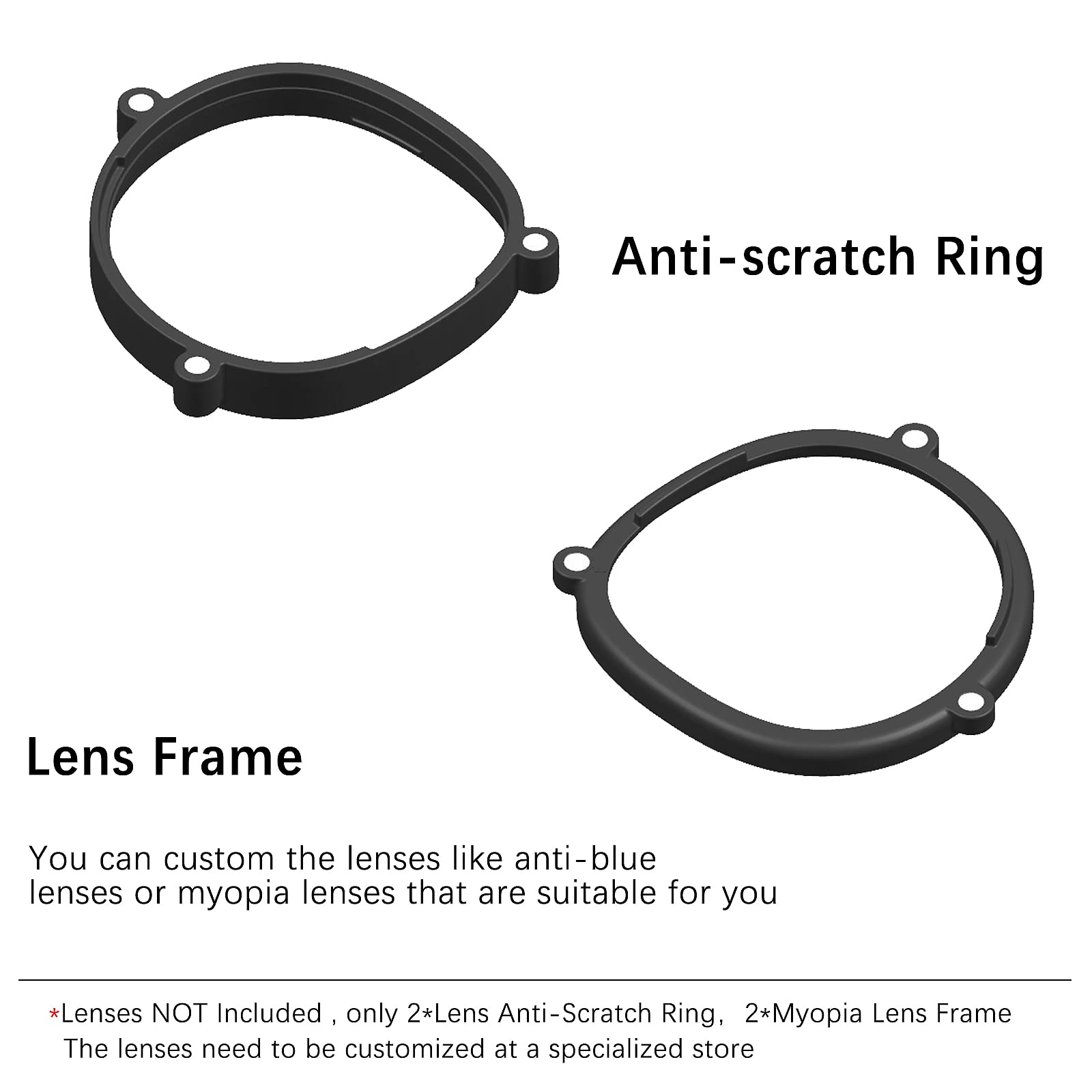 METORY Upgraded 3 Magnets Lens Protector Frame for Oculus Quest 1/2, VR Magnetic Eyeglasses Frame Accessories,Anti-Scratches Glass Spacer Protection,Used with Anti-Blue Myopia lenses(Not included)